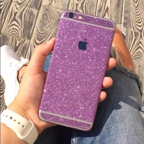 Accessories | Iphone 7 Plus Purple Matte Glitter Decal | Poshmark